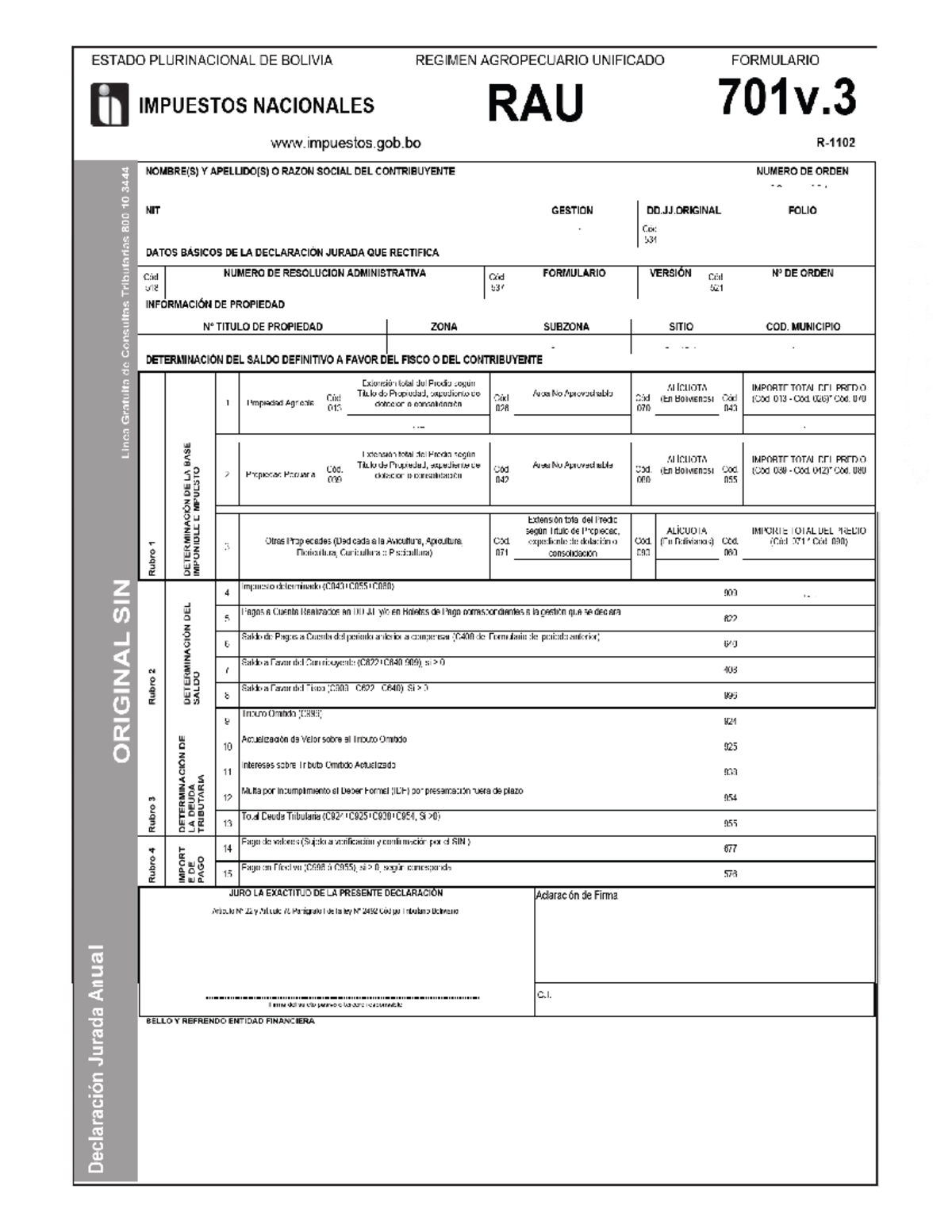 Modelo del Form. 701 v3 - Guía del Formulario 701 - Studocu