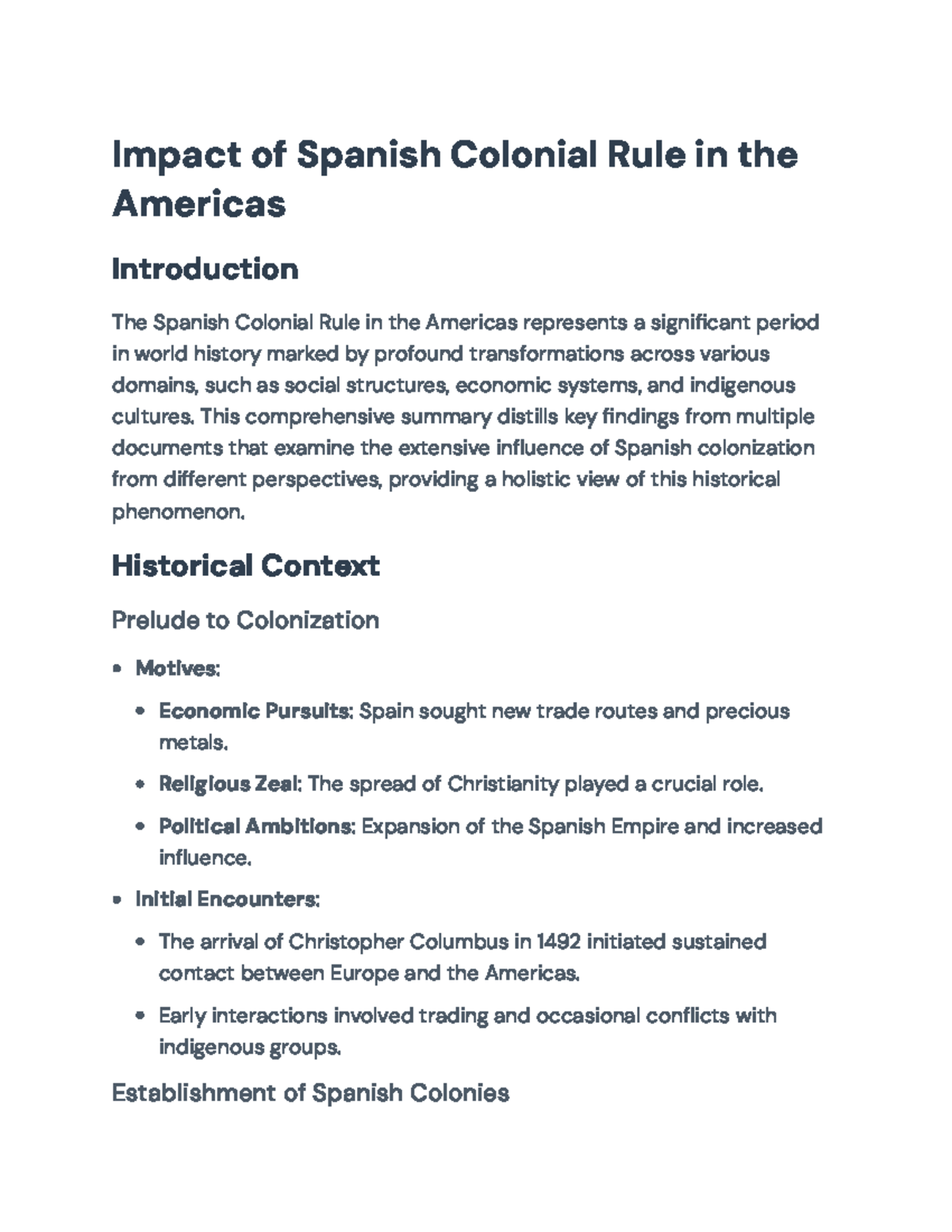 Spanish Colonial Rule in the Americas: A Comprehensive Analysis ...