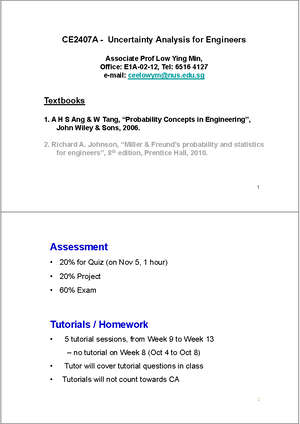 Ce2407a indiv project - CE2407A Individual Project (Matlab) Name ...
