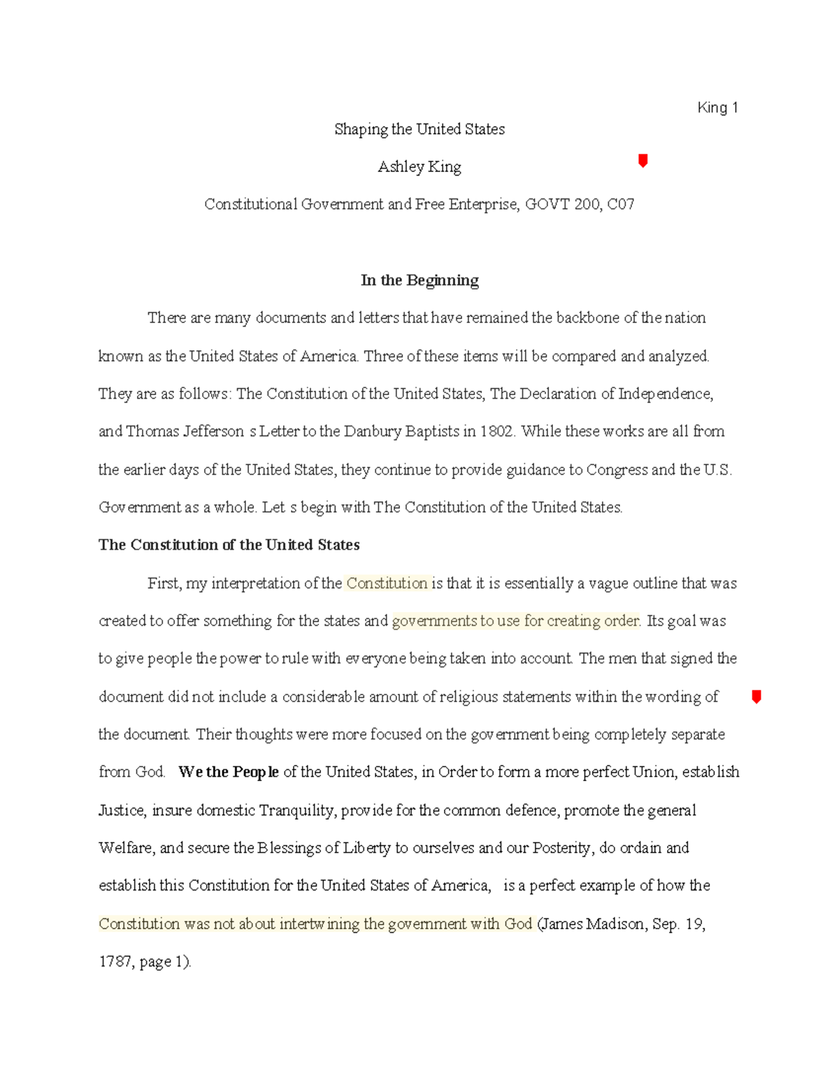GOVT 200 C07: Analyzing Foundational U.S. Documents and Their Impact ...