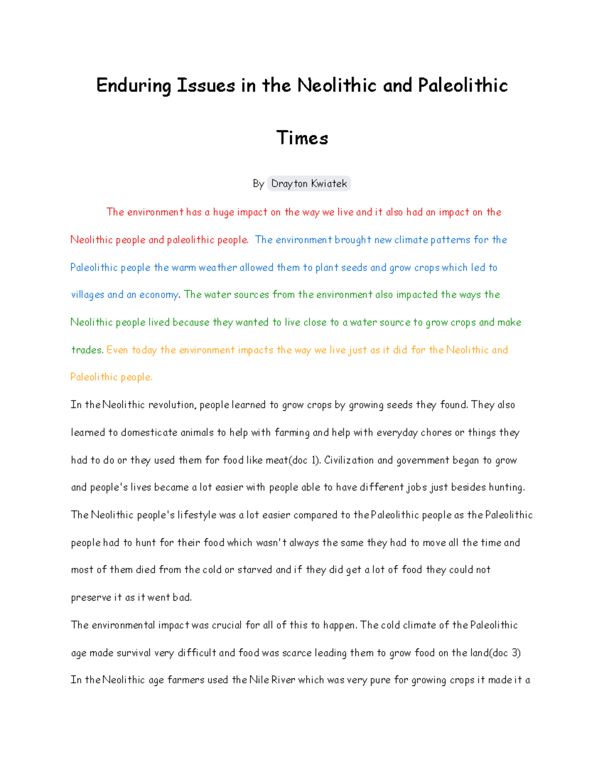 Enduring Issues in Neolithic & Paleolithic Societies: A Study Guide ...