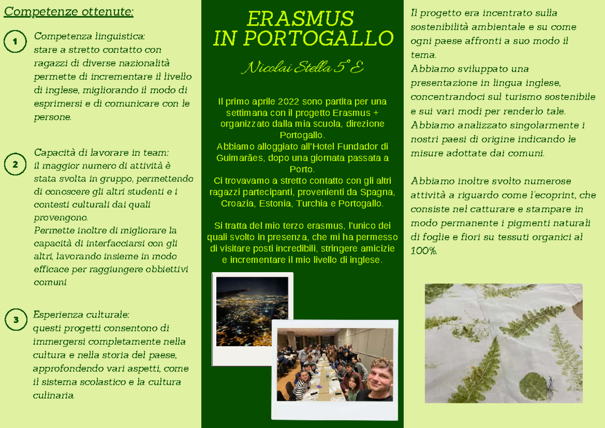 Competenze Linguistiche e Culturali: Esperienza Erasmus in Portogallo ...