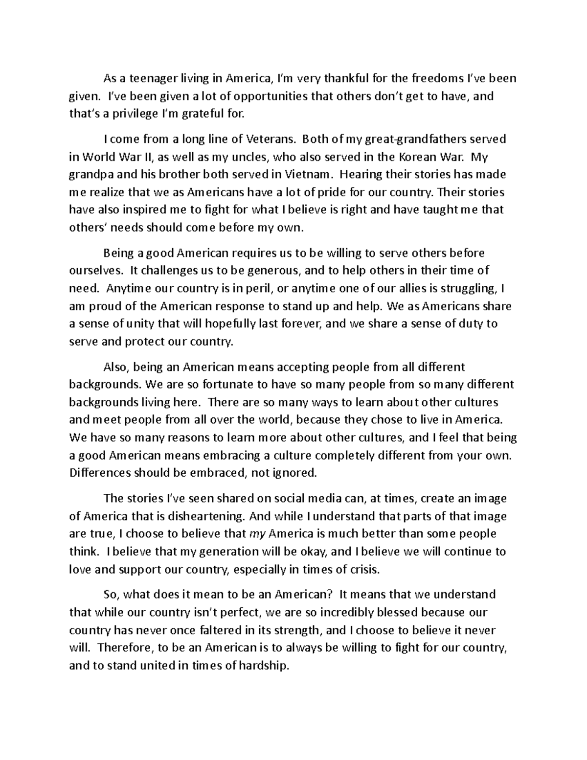 Understanding American Identity: A Reflection on Values and Service ...