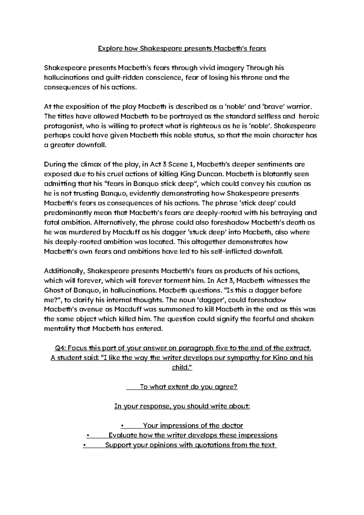 Shakespeare’s Presentation of Fear in Macbeth: Analyzing Key Scenes ...