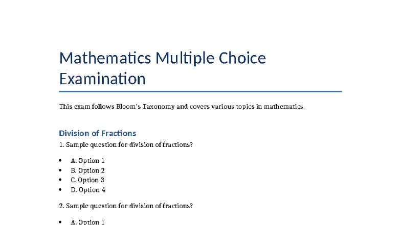 Math 2nd Quarter Exam: Multiple Choice Questions on Key Topics - Studocu