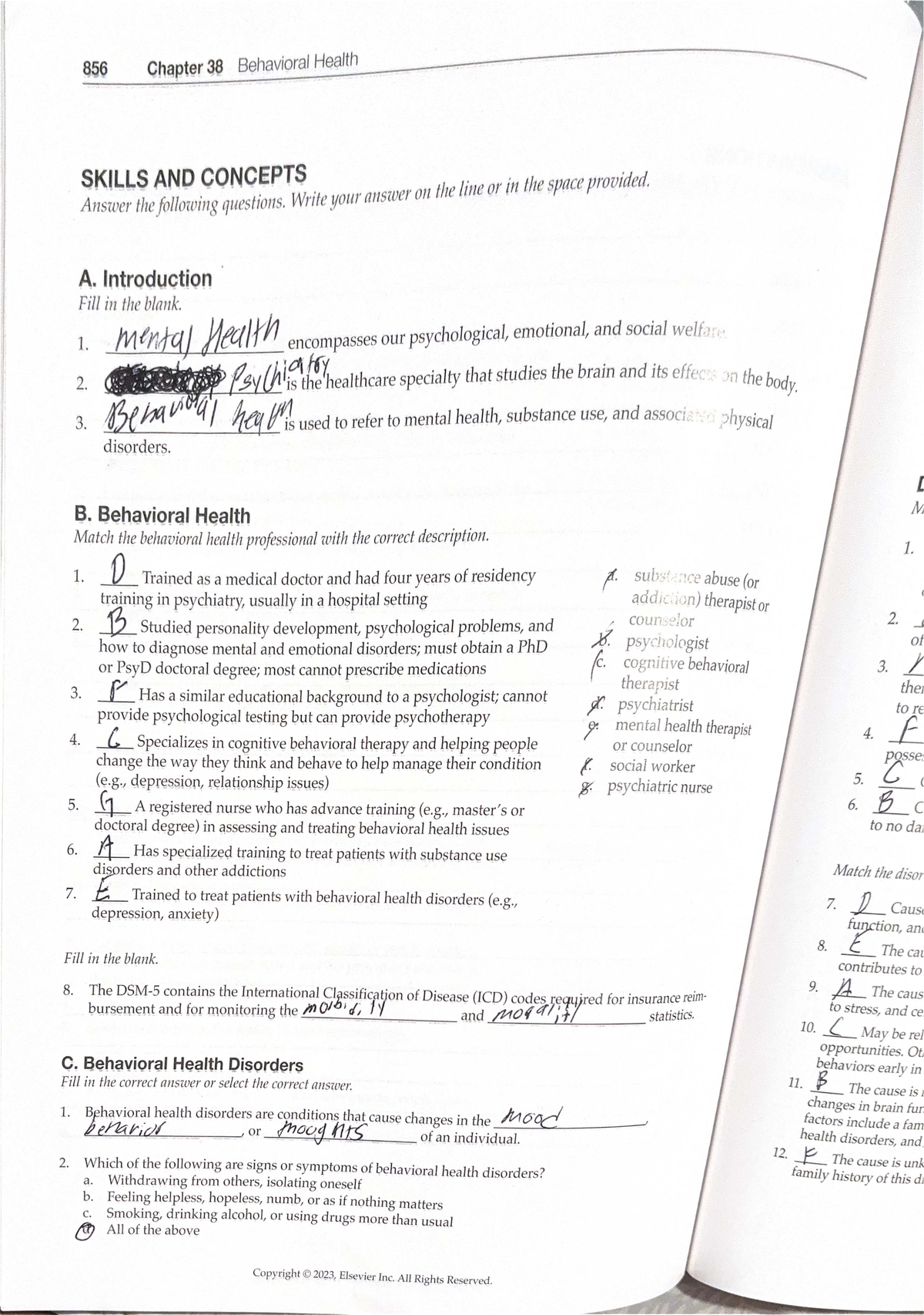 856 Chapter 38 Behavioral Health Study Guide and Review Notes - Studocu