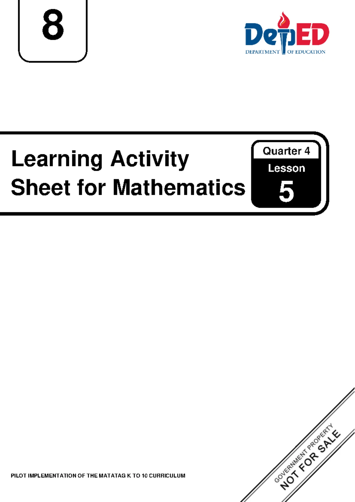 Q1 LE Mathematics 8 Lesson 2 Exemplar for MATATAG Curriculum - Studocu