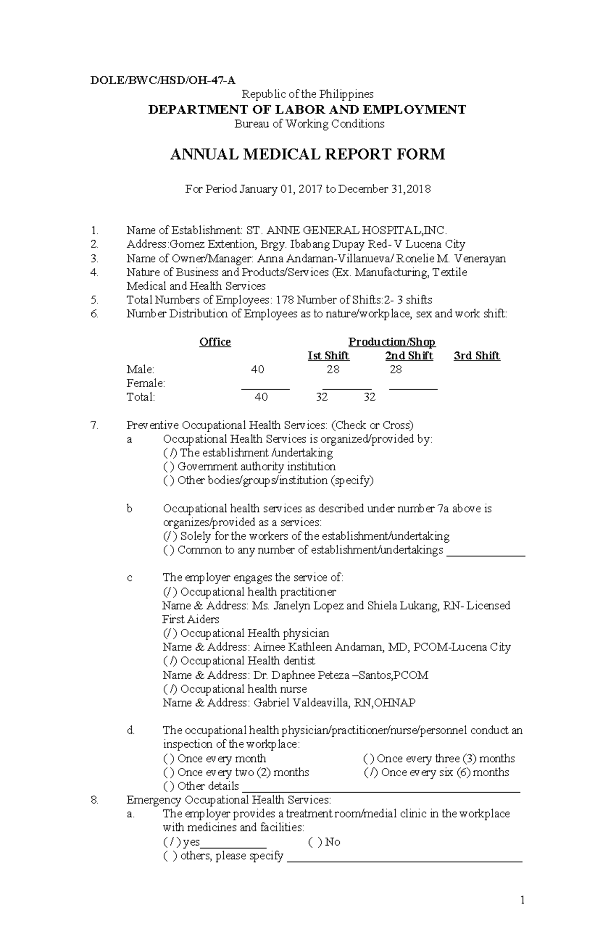 Annual-Medical-Report-Form-DOLE BWC HSD H-47-A - DOLE/BWC/HSD/OH-47-A ...