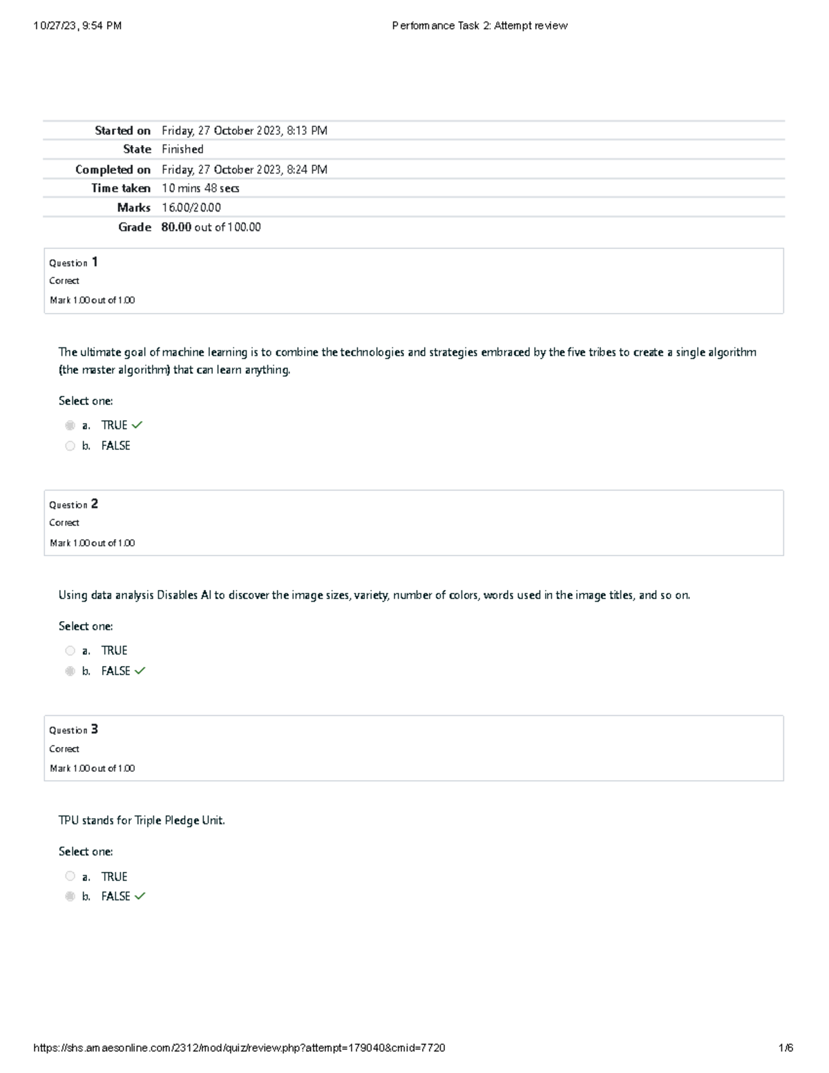 PT2 first attempt - source - Started on Friday, 27 October 2023, 8:13 ...
