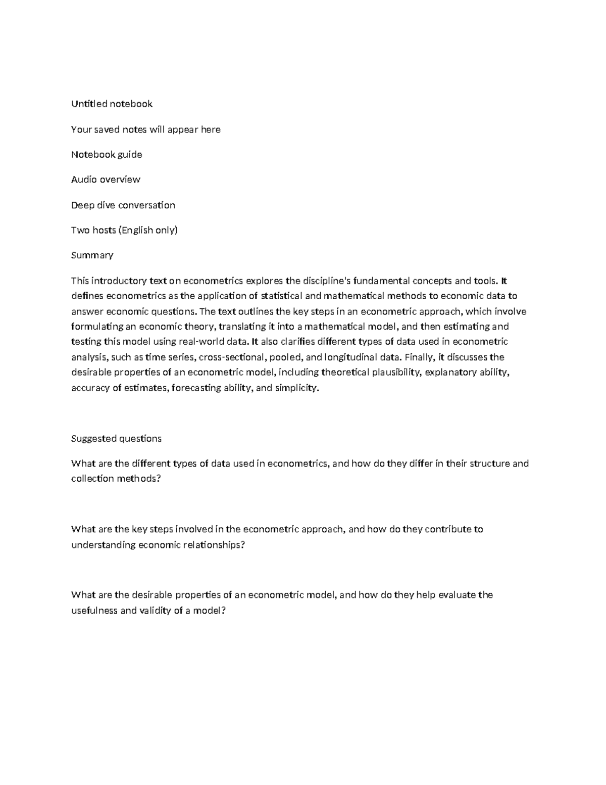 Econometrics Study Guide: Key Concepts & Practice Questions (ECON 101) - Studocu