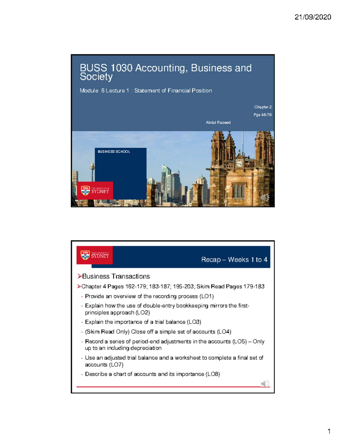 BUSS1030 Module 6 - BUSINESS SCHOOL BUSS 1030 Accounting, Business and ...