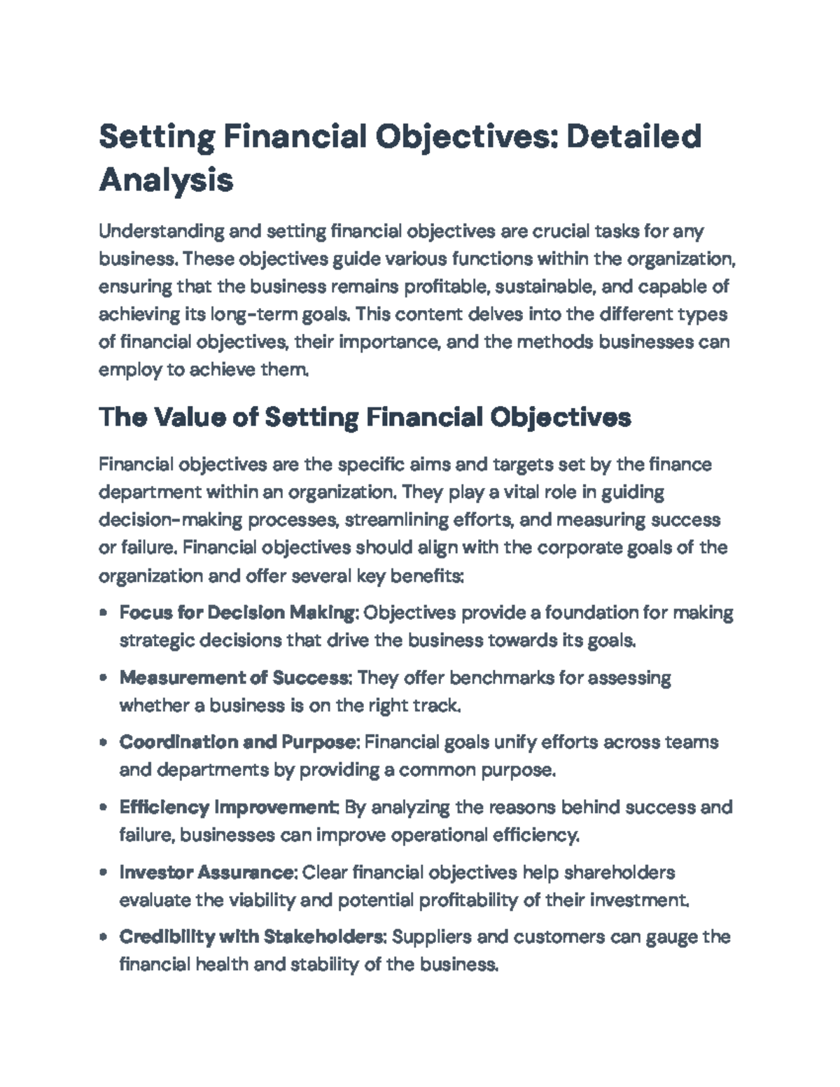 Setting Financial Objectives: Importance and Types Explained - Setting ...