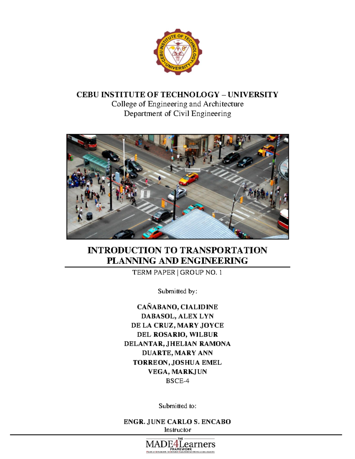 Transportation Engineering Term Paper: Planning & Governance Insights ...