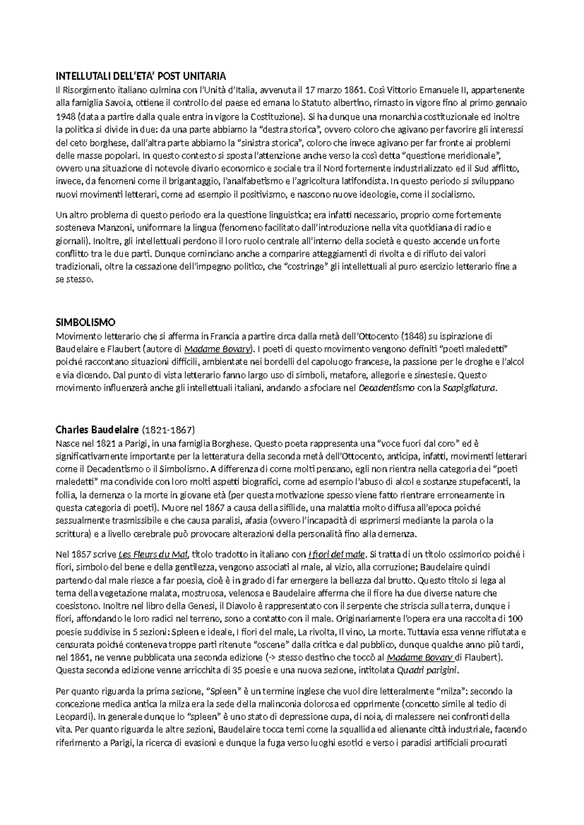 Simbolismo e Scapigliatura: Analisi di Carducci e del Risorgimento ...