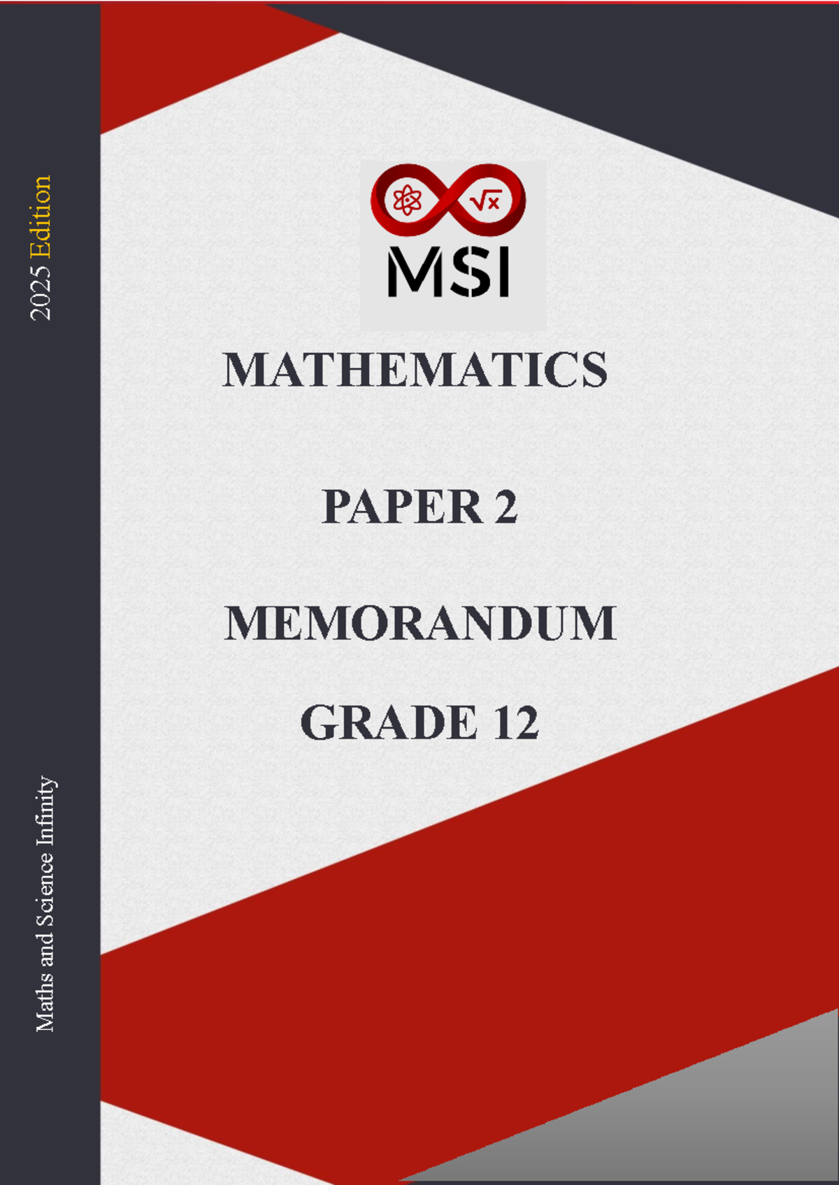 MSI 1 Mathematics Paper 2 Final Exam Memorandum 2025 - Studocu