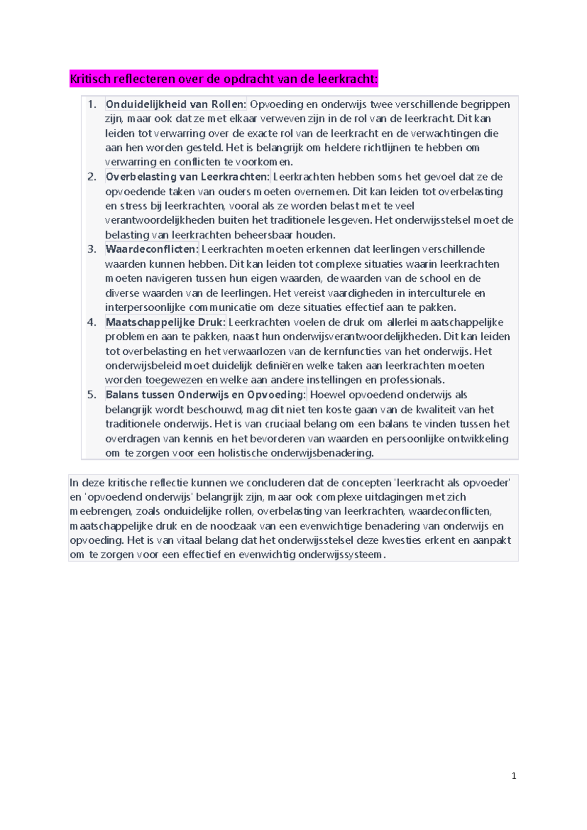 Pedagogie: Kritische Reflectie op Rol en Verantwoordelijkheden van ...