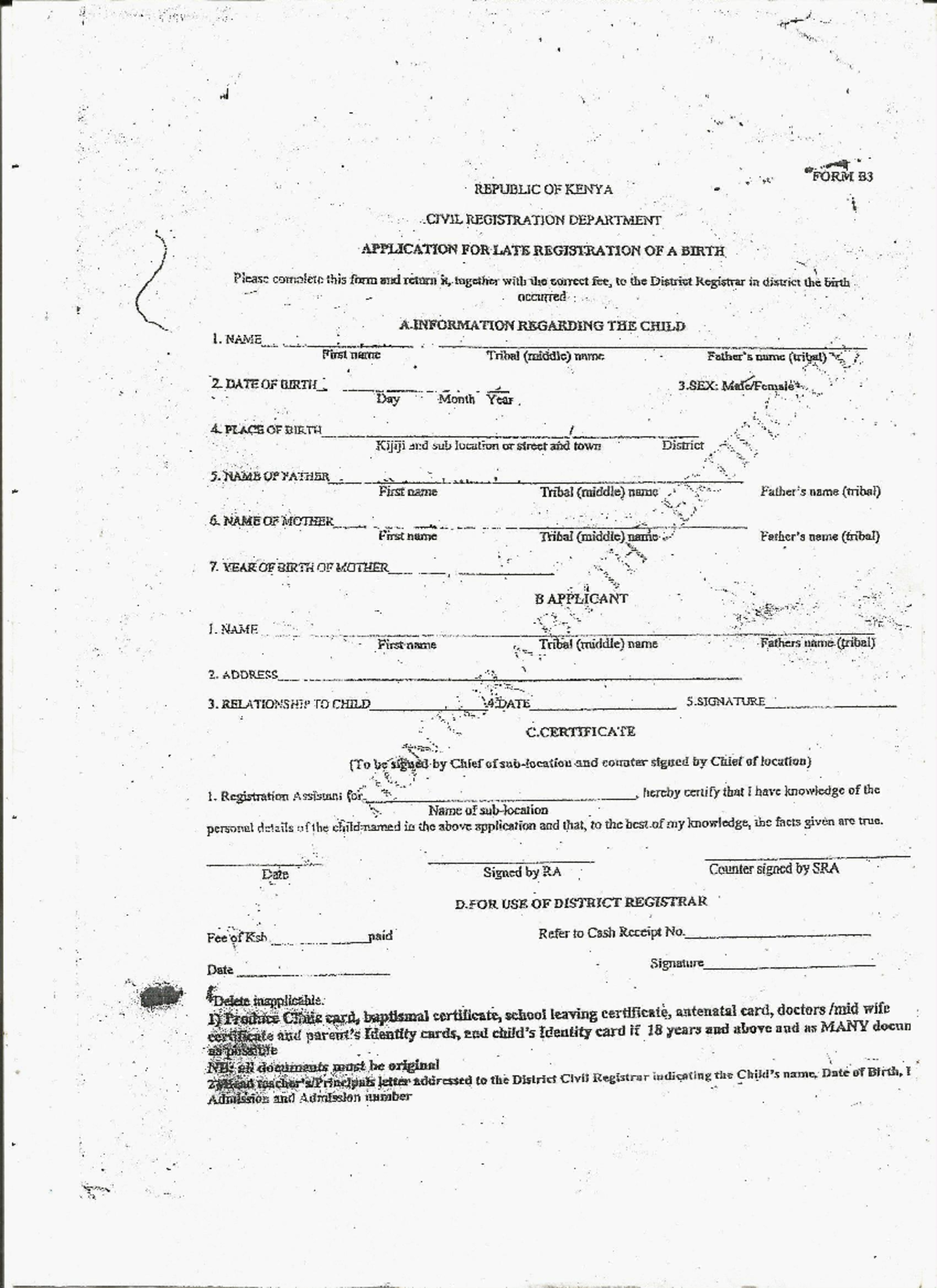 B3 B4 Birth registration Forms - Business - Studocu