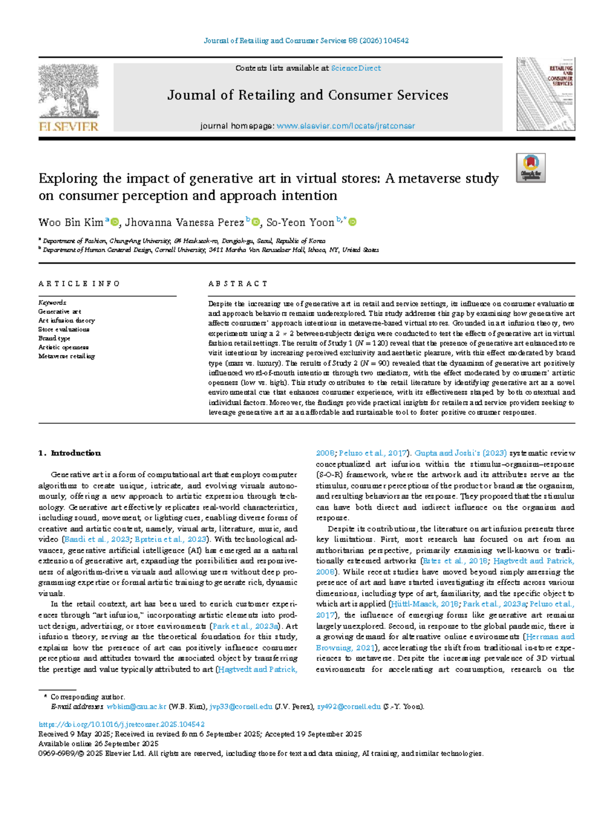 Exploring Generative Art's Impact on Consumer Behavior in Virtual ...