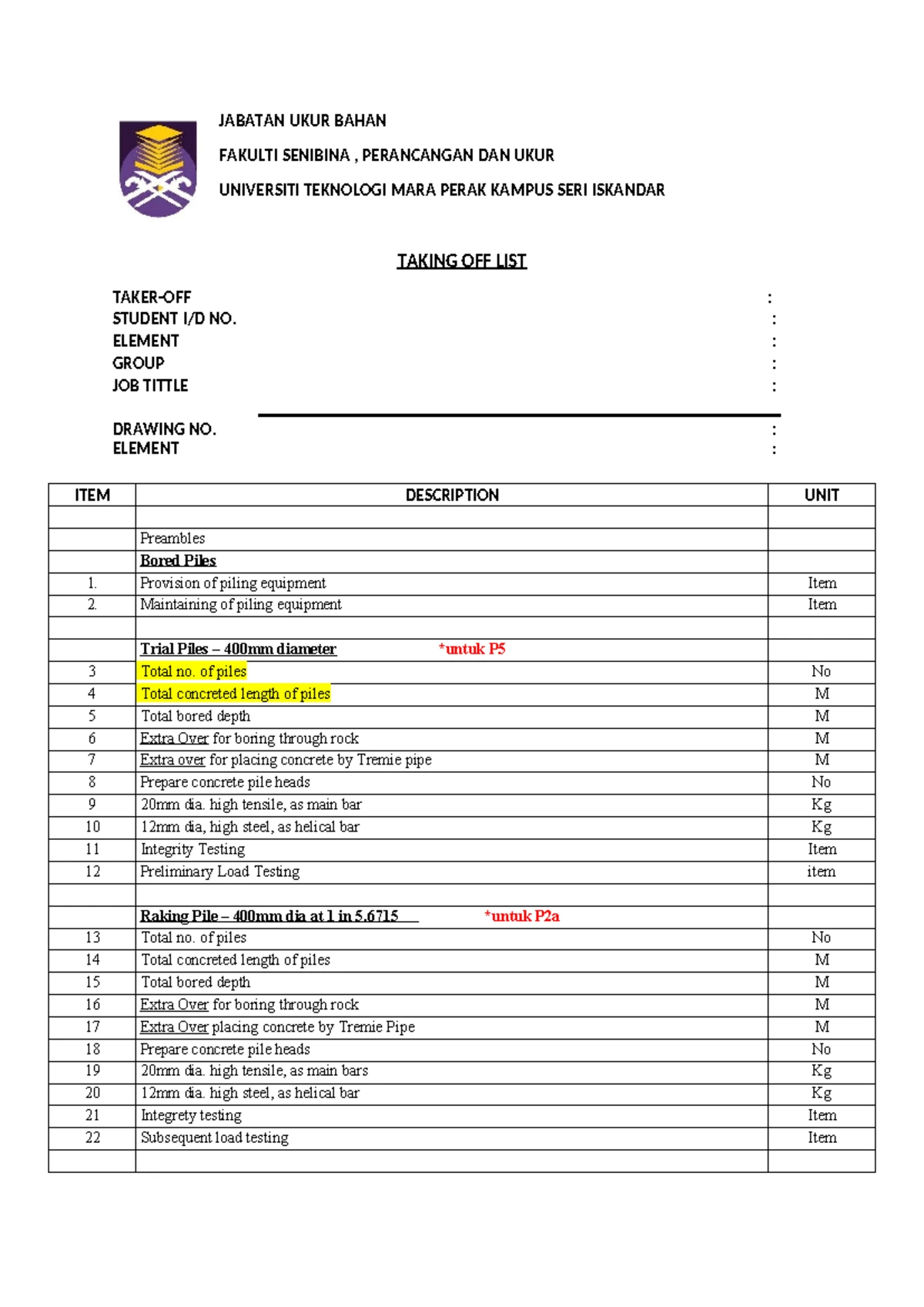 Bill of Quantity (BOQ) - Teori dasar dan contoh perhitungan BOQ - BILL ...