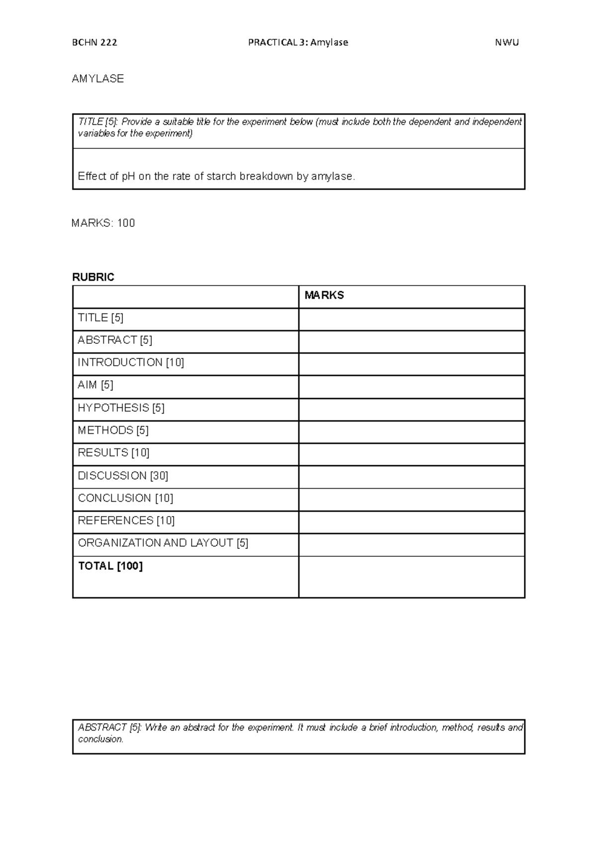 BCHN222 Practical 3: Effect of pH on Amylase Activity in Starch ...
