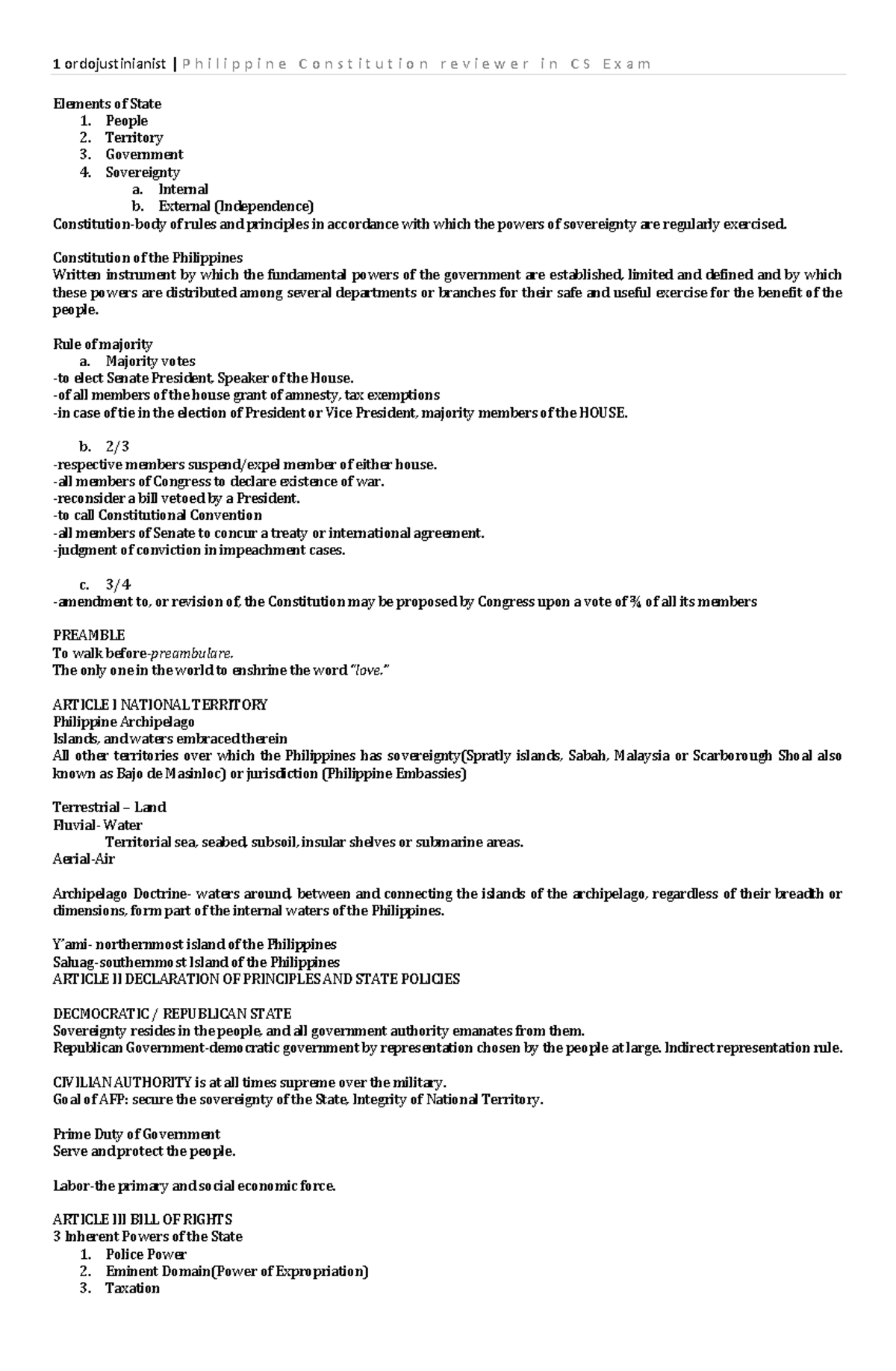 Philippine Constitution Overview & Key Concepts (1986) Review - Studocu