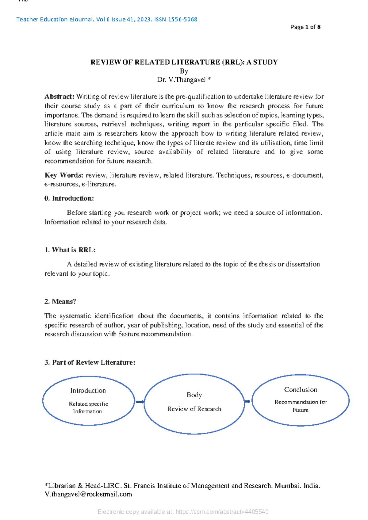 RRL Techniques and Approaches for Literature Review in Education - Studocu
