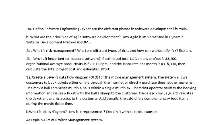 OOSE - Software Engineering Phases & Agile Principles Overview - Studocu
