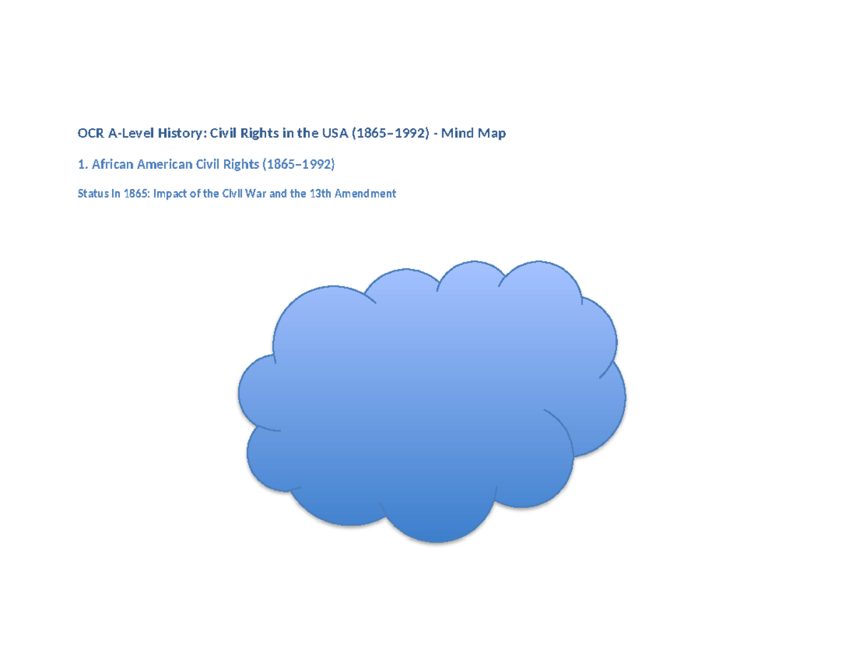 OCR A Level History Civil Rights Mind Map (1865–1992) - Studocu