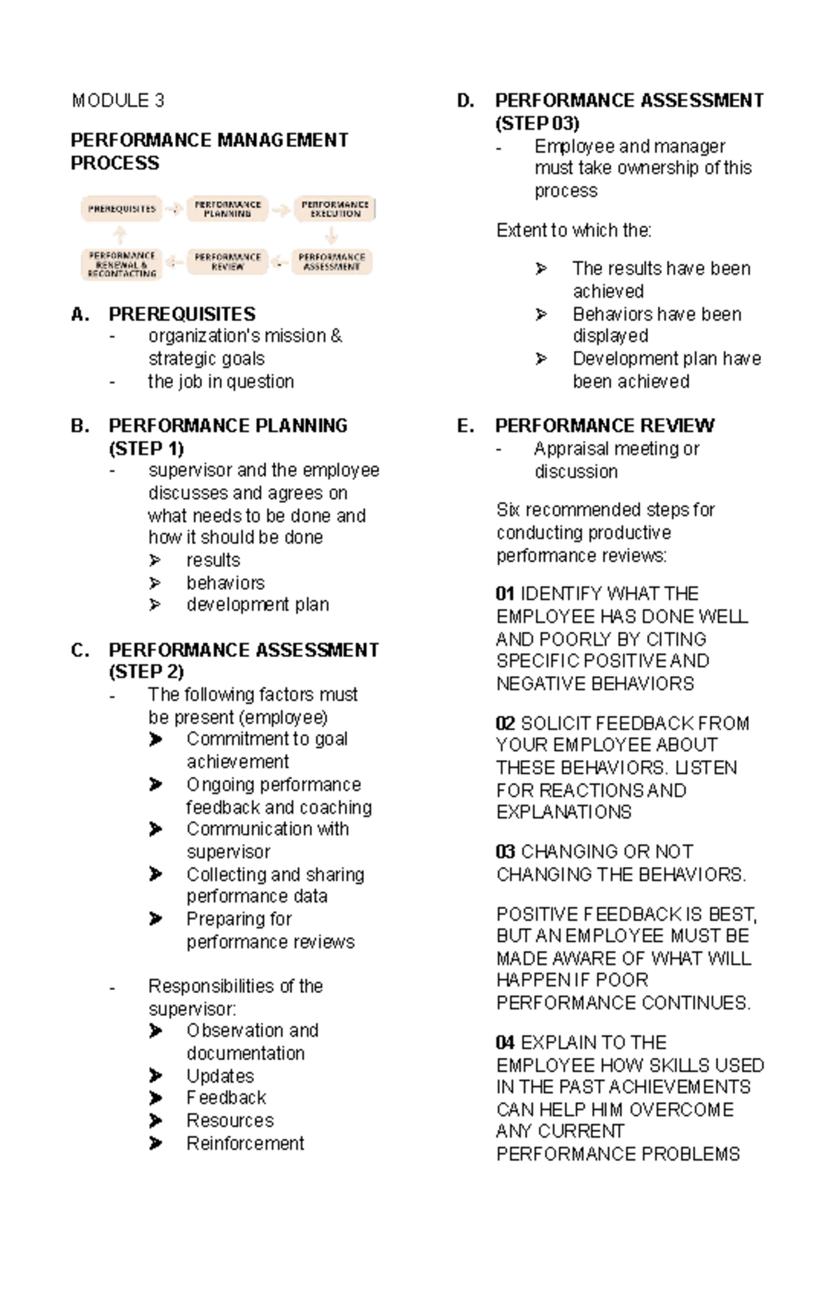 MA 105 Performance Management Notes: Modules 3 & 4 Overview - Studocu