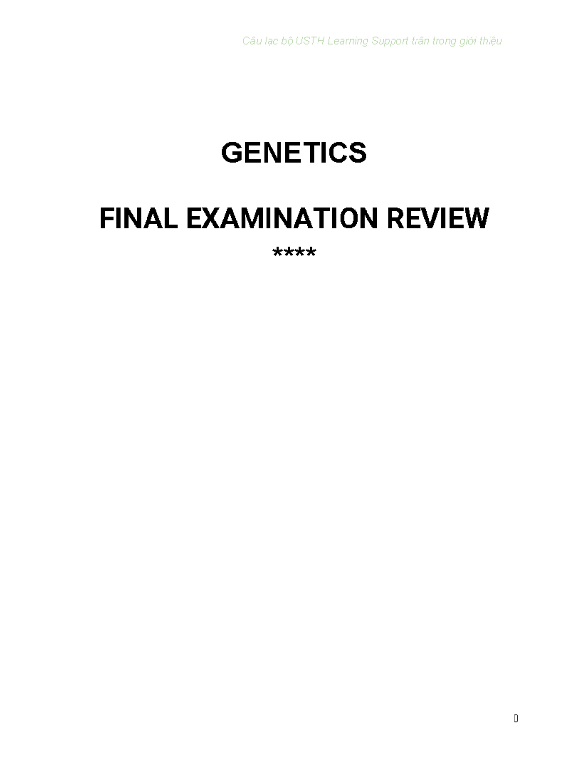 Genetics 101: Final Exam Review for Core Concepts in Di Truyền Học ...