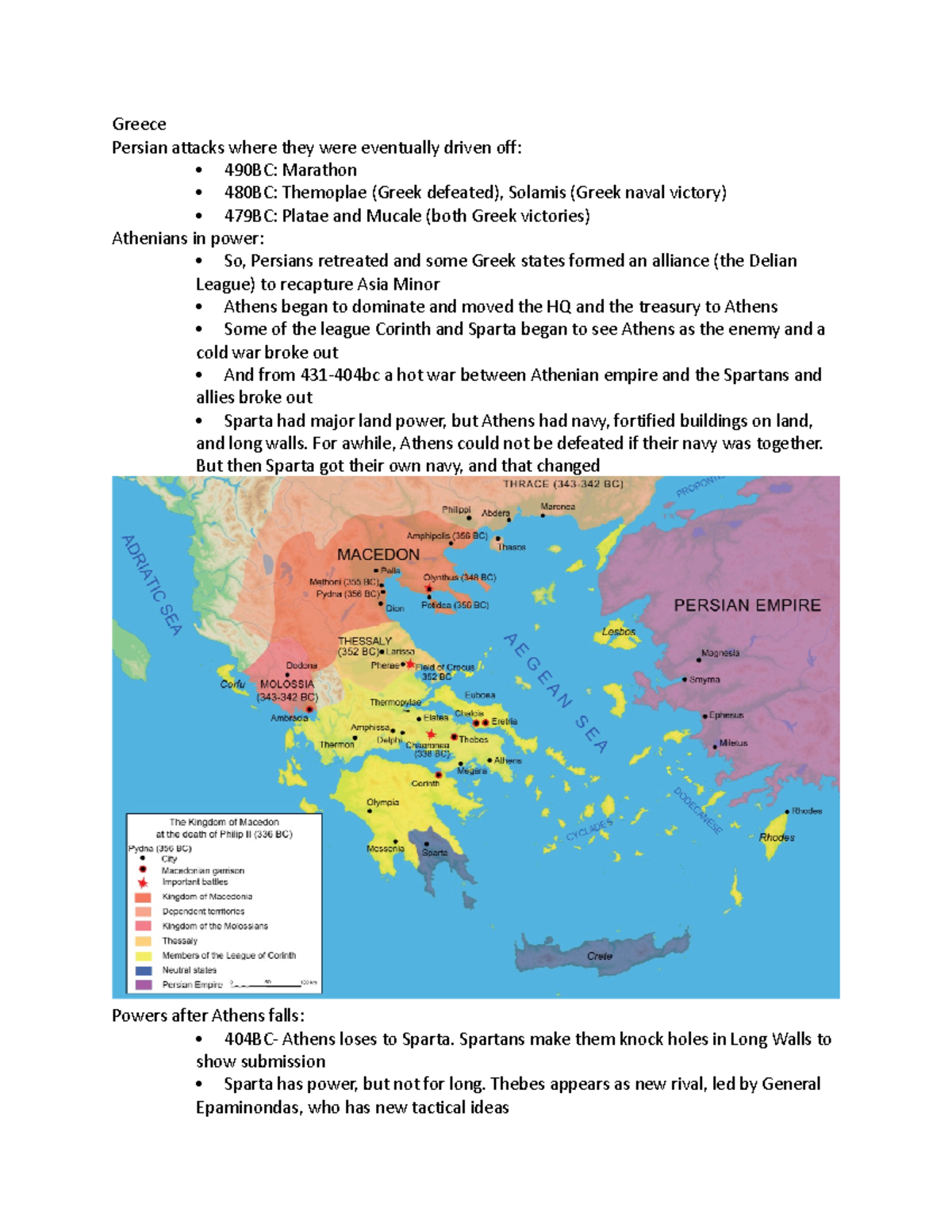 CL 112 Final Exam Notes: Key Events in Ancient Greece History - Studocu