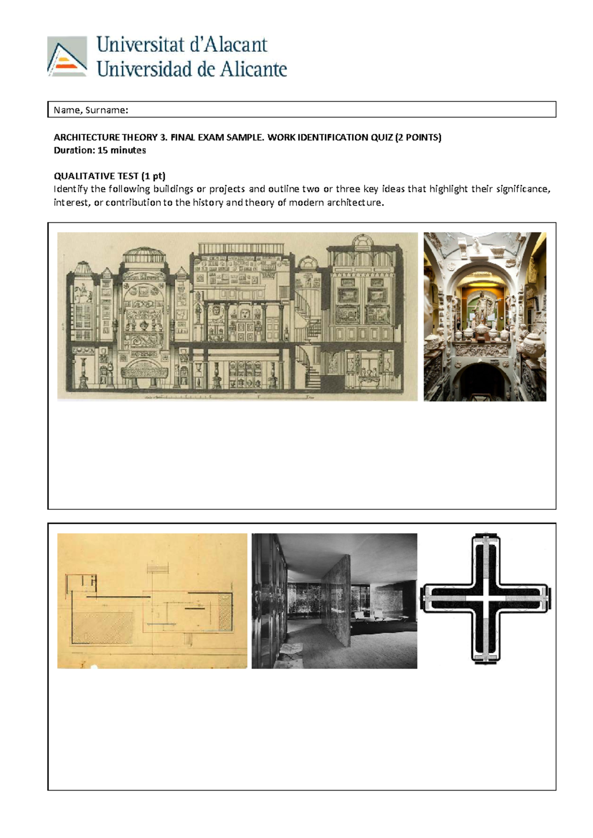 ARCHITECTURE THEORY 3: FINAL EXAM SAMPLE & WORK QUIZ - Studocu