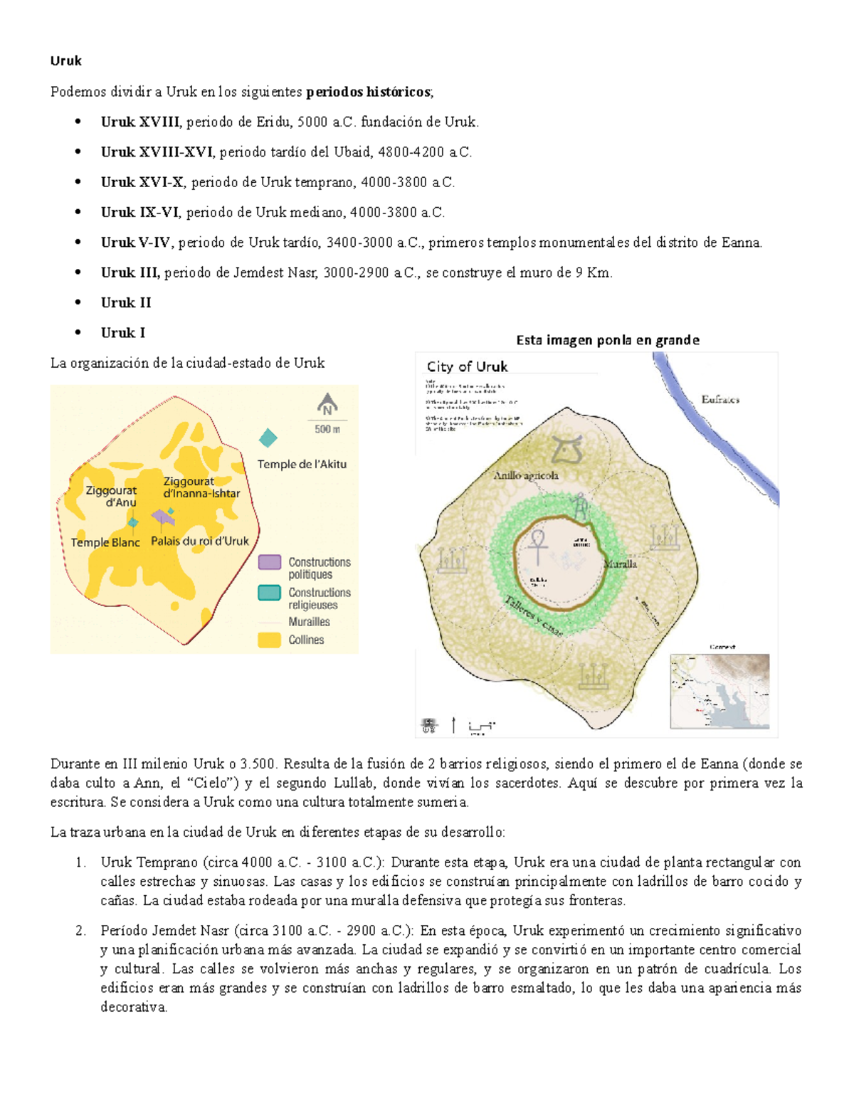 Uruk - las primeras ciudades, y su concepto para la creación de ...
