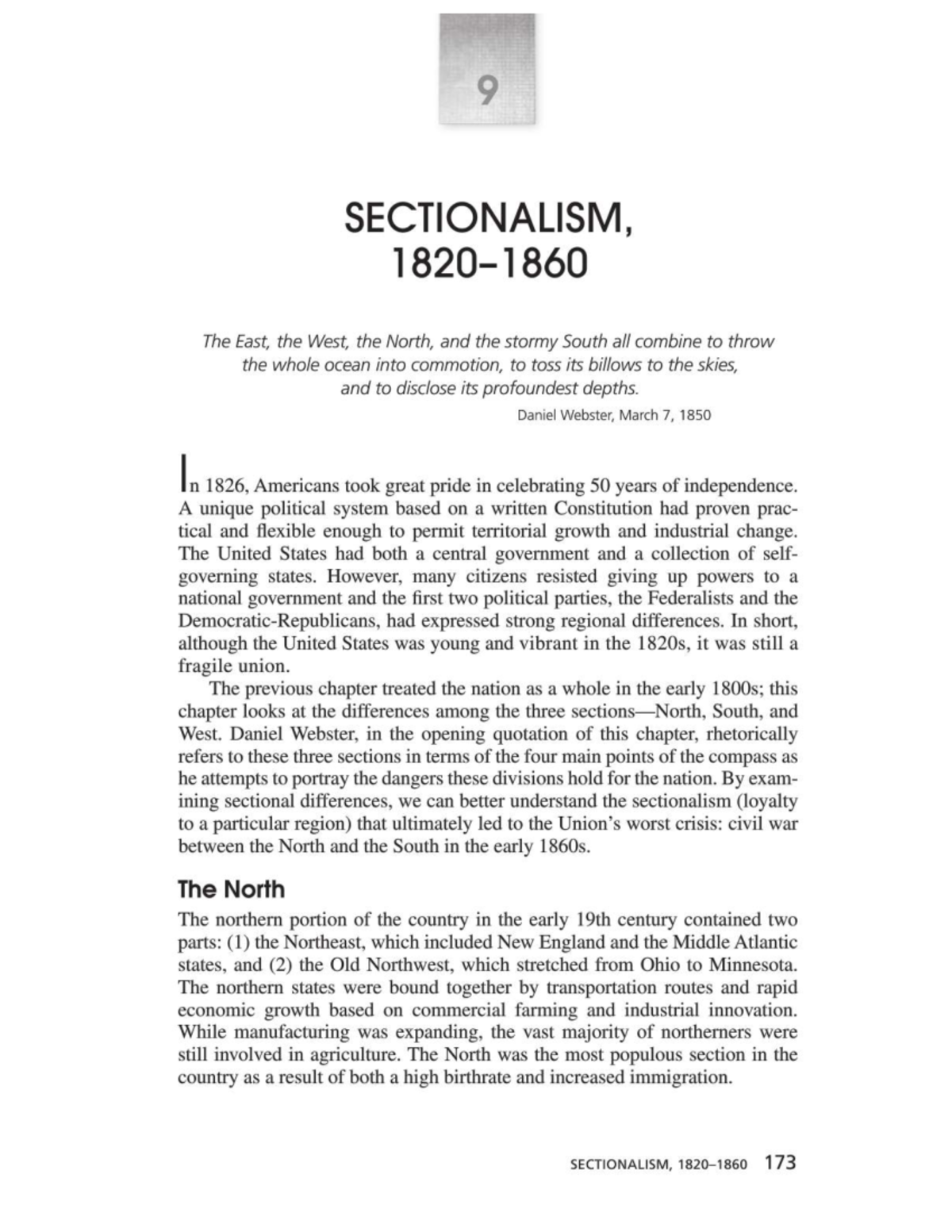 APUSH Chapter 9: Sectionalism in Early 19th Century America - Studocu