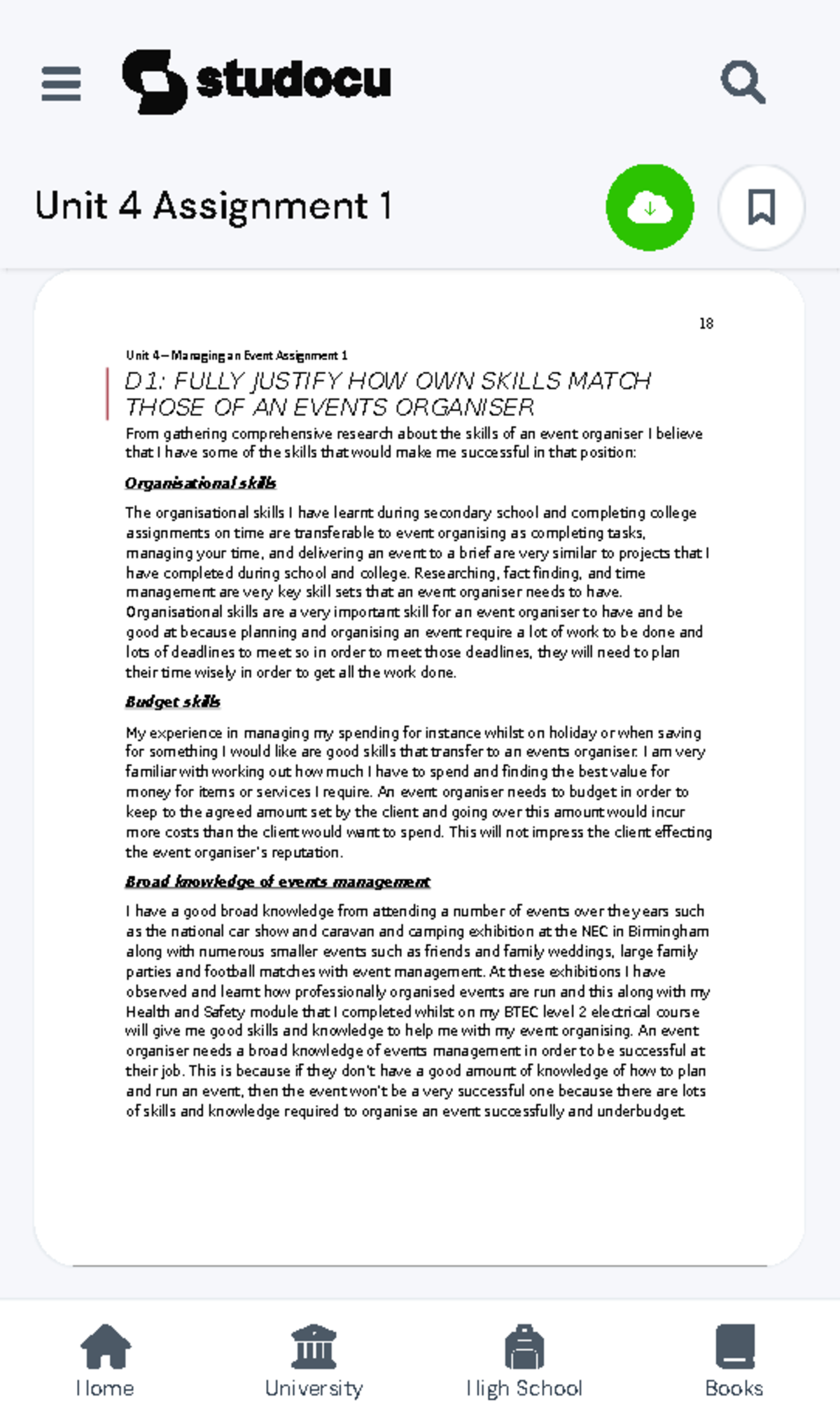 Unit 4 Assignment 1 Unit 4 Managing An Event Assignment 1 Could I