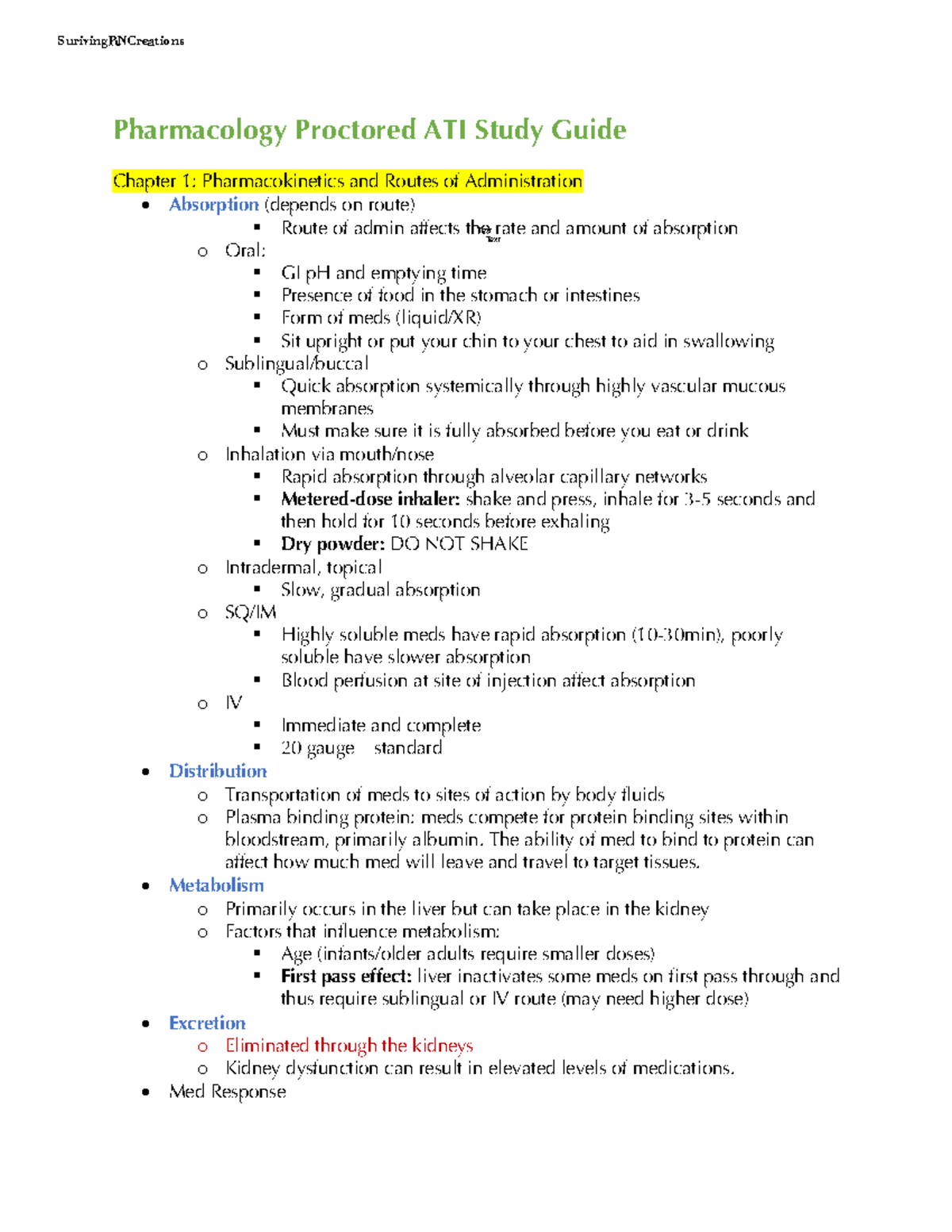 **ATI Pharmacology Proctored Study Guide: Key Concepts & Medication ...