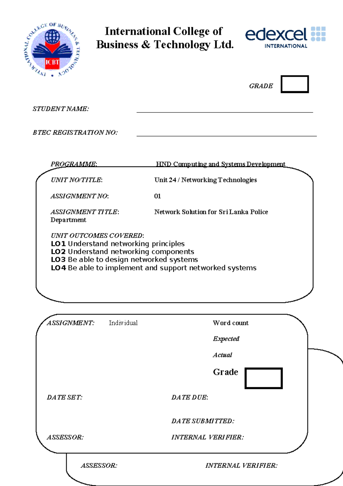 HND Computing Unit 24: Networking Tech - Police Network Solution - Studocu