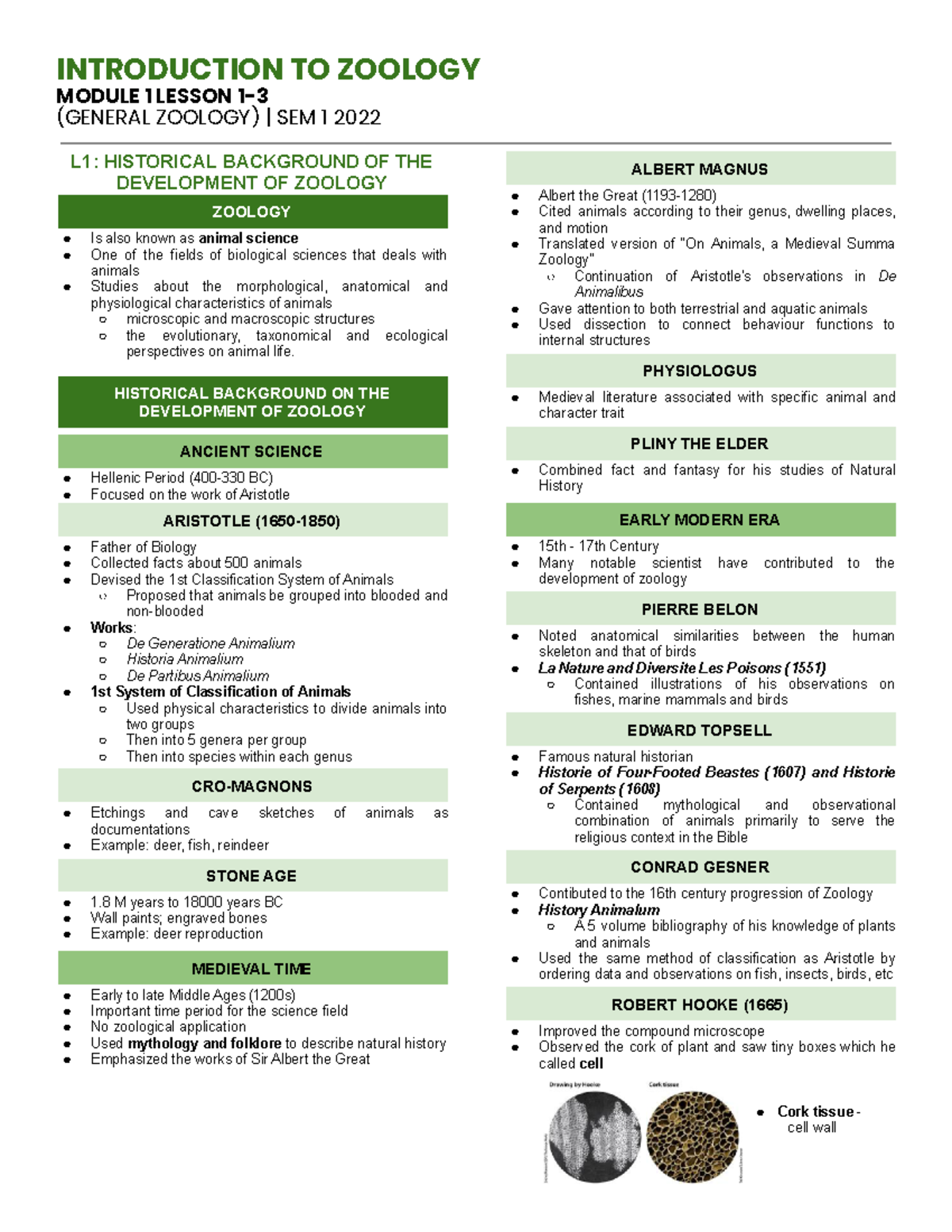 M1 Introduction To Zoology - INTRODUCTION TO ZOOLOGY MODULE 1 LESSON 1 ...