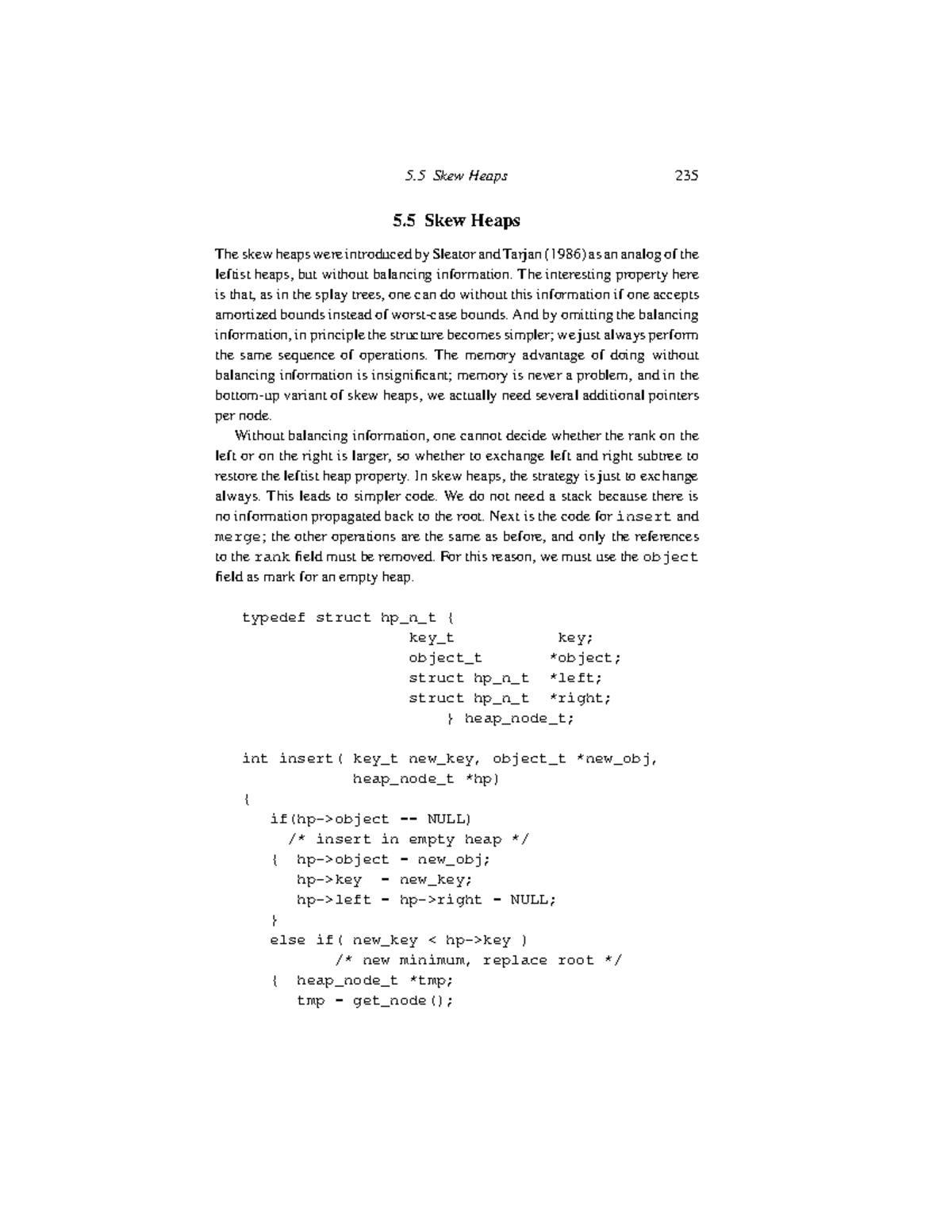 5.5 Skew Heaps and 5.6 Binomial Heaps: Advanced Data Structures ...