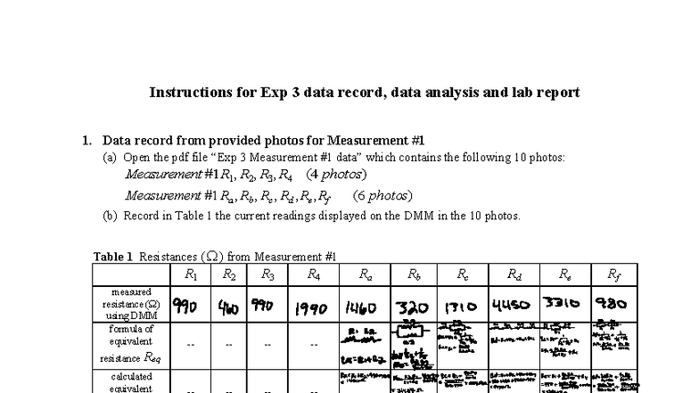 PHY2049L Exp 3 Data Recording & Analysis Instructions - Studocu