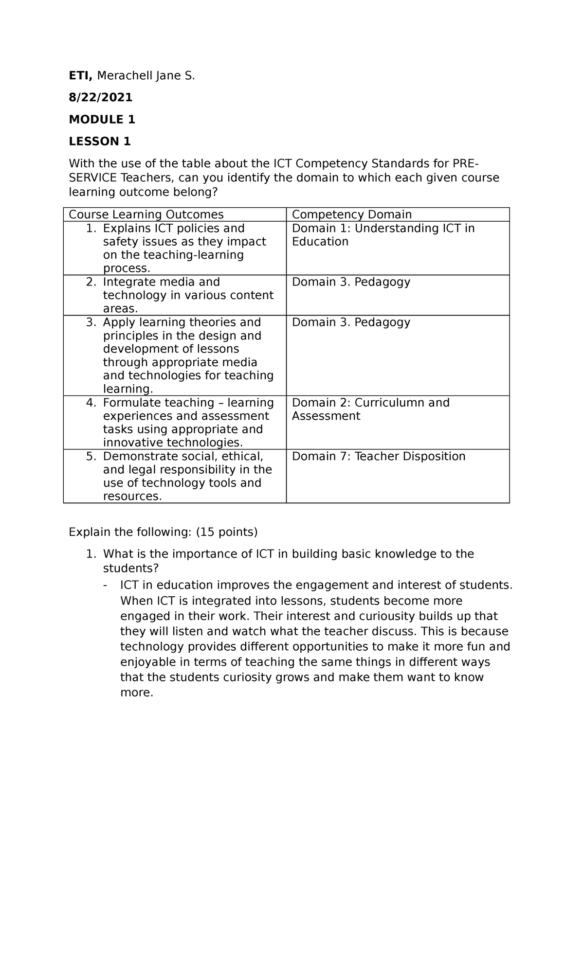 Module 1-Lesson 1& 2 Activity - ETI, Merachell Jane S. 8/22/ MODULE 1 ...