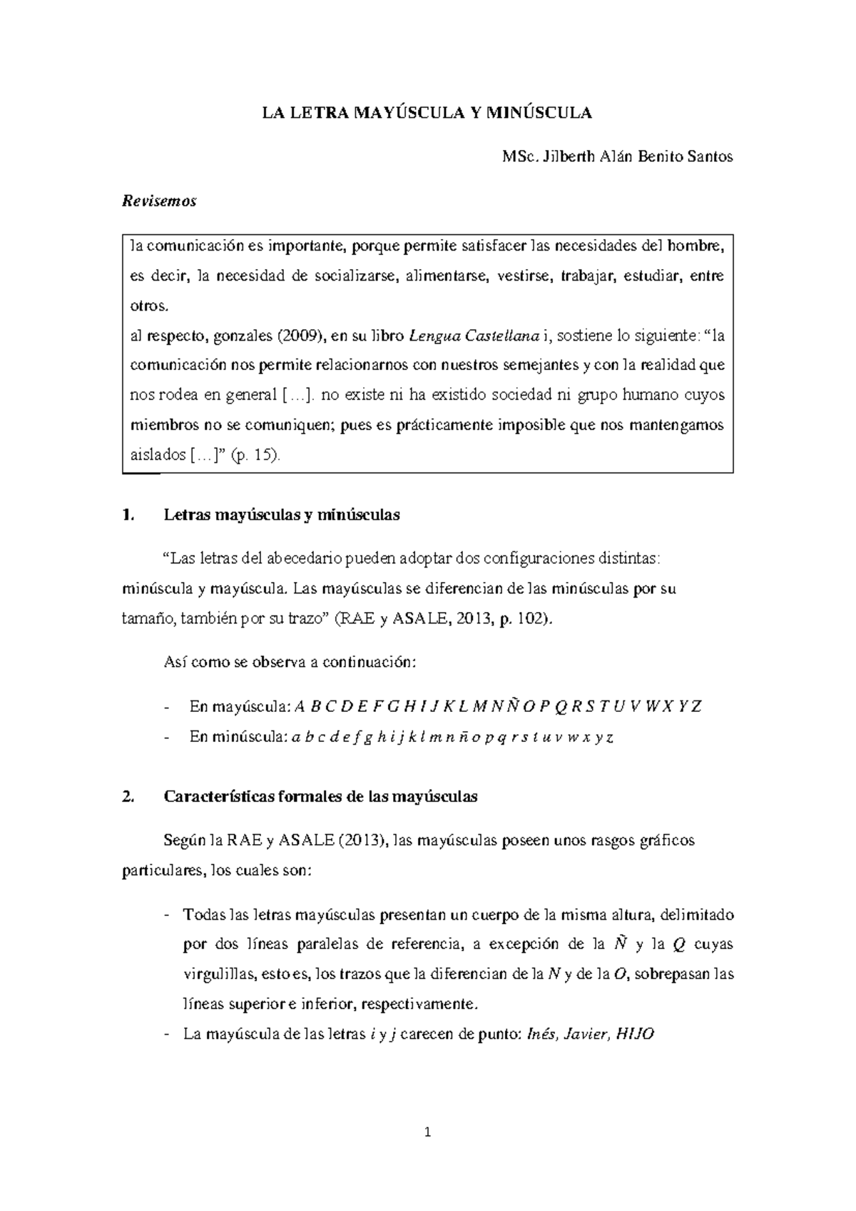 Semana 7 LA Letra Mayuscula Y Minuscula - LA LETRA MAYÚSCULA Y ...