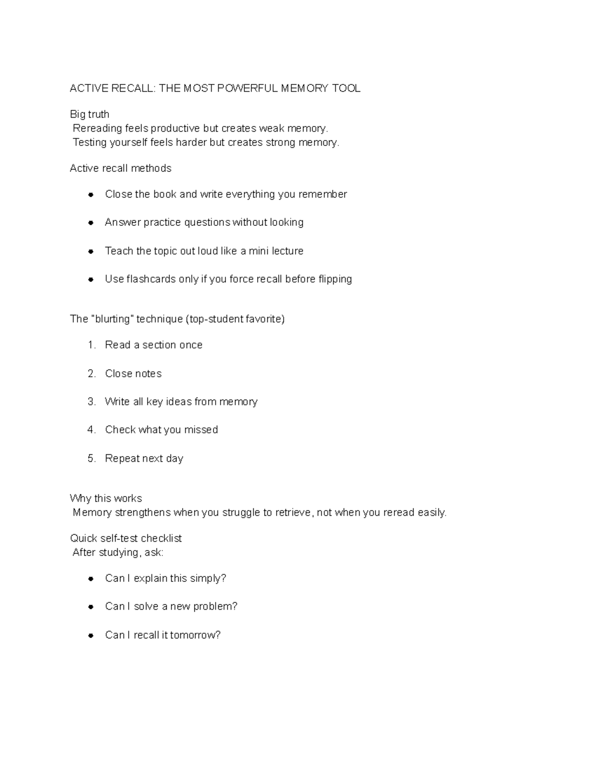 Active Recall: The Most Powerful Memory Tool for Effective Learning ...