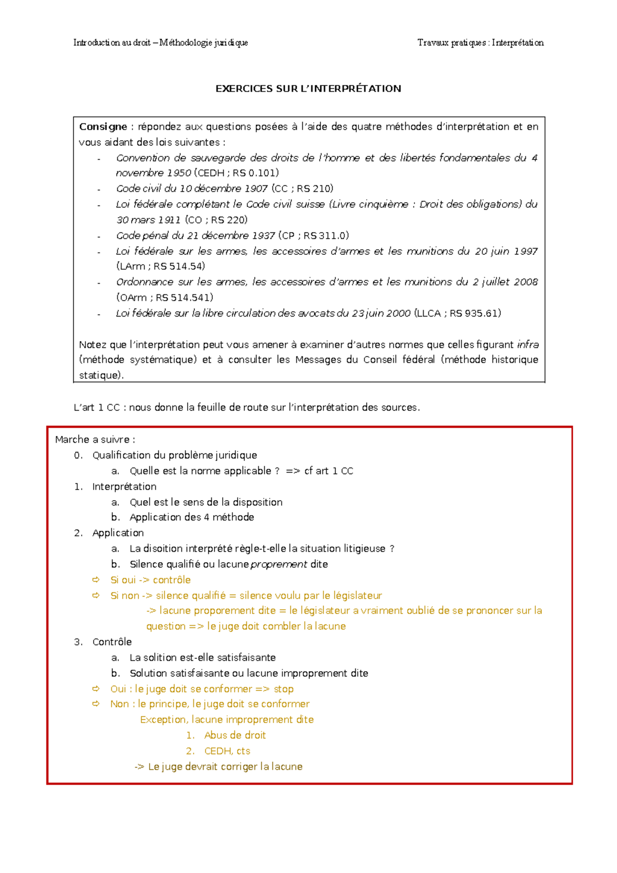 TP 9 : Méthodologie Juridique et Interprétation des Normes - Studocu