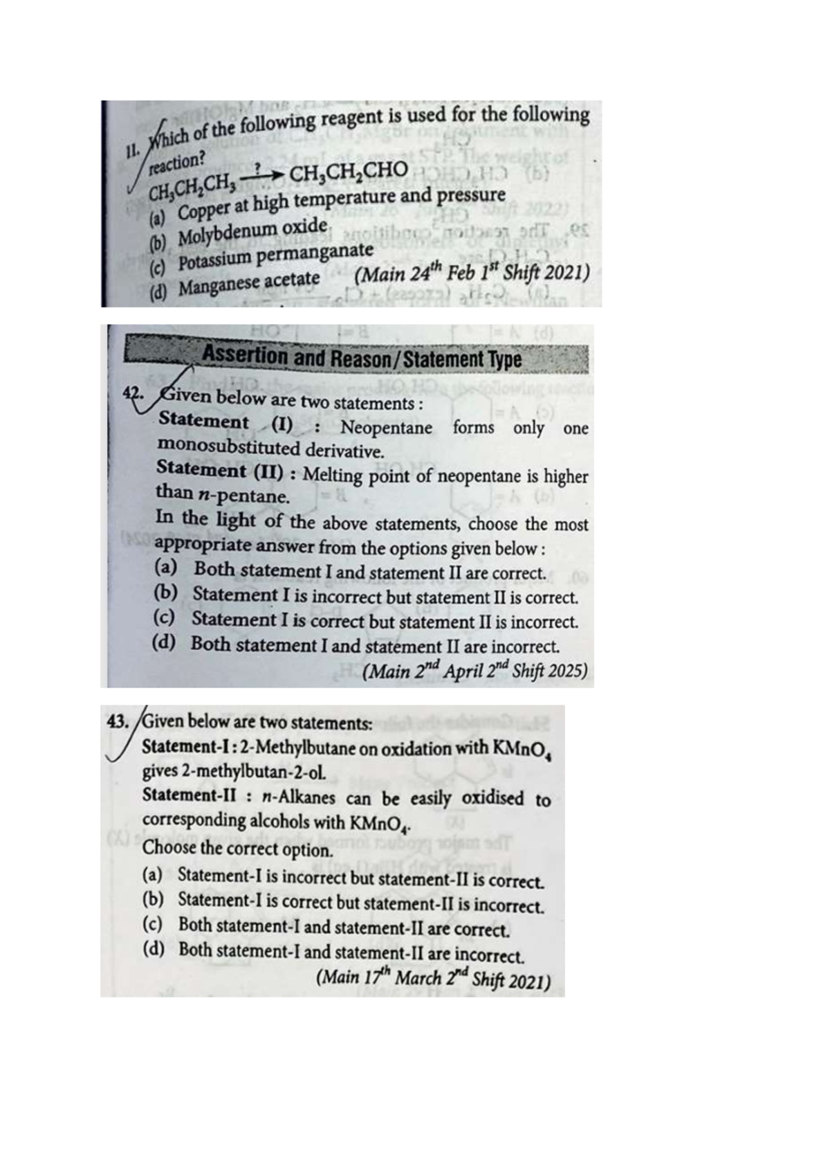 Hydrocarbon Reactions & Isomerism: Main Exam Insights (CHEM101) - Studocu