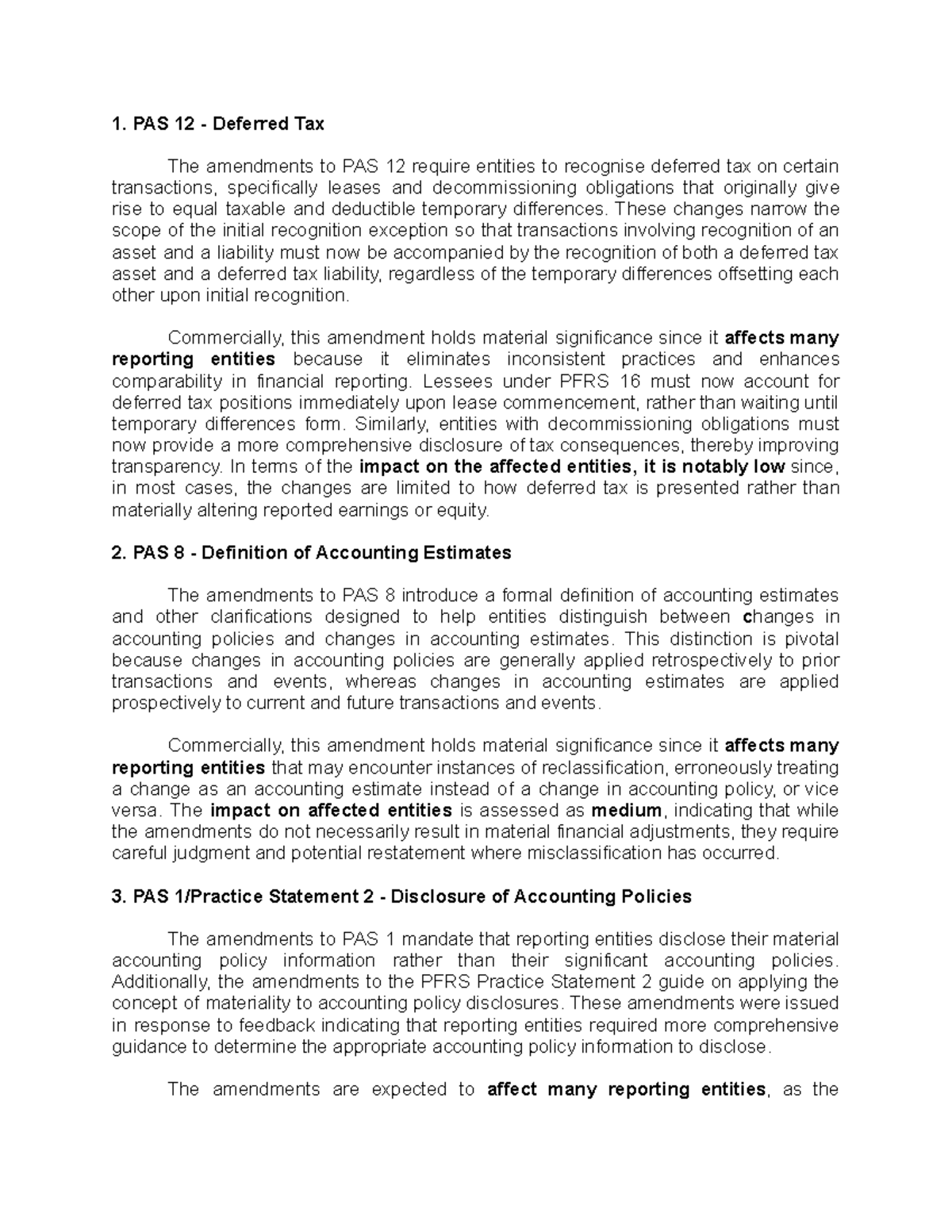 UFRS Updates 2023: PAS 12, PAS 8, and PAS 1 Amendments Explained - Studocu