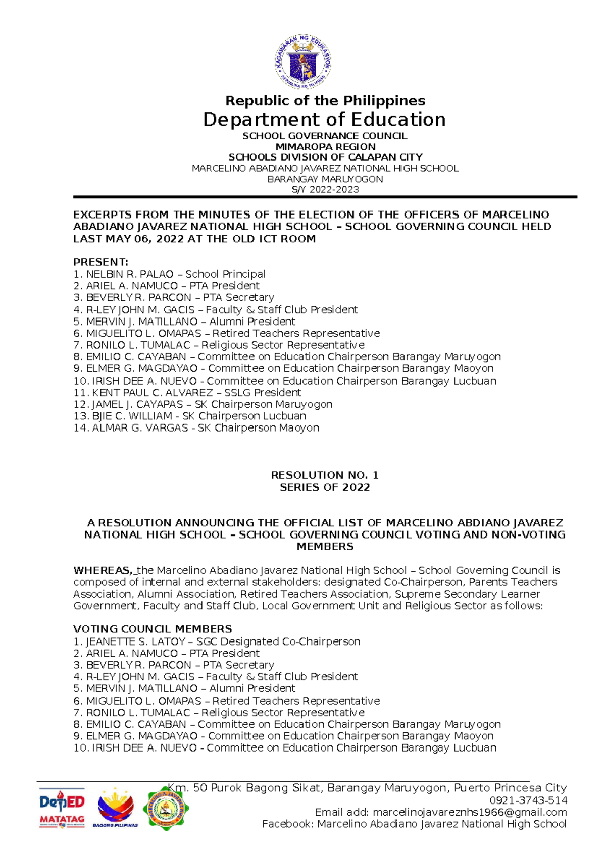 SGC-Resolution 2022: Voting & Non-Voting Members Overview - Studocu