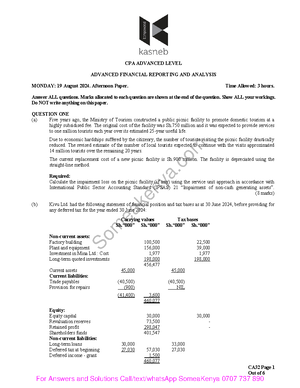 CMS 2021-Dec-2024 - KASNEB CPA PAST EXAMS - CA12 Page 1 Out of 2 CPA ...
