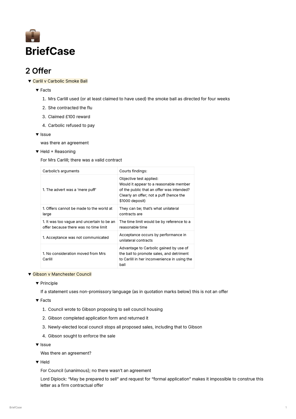 Contract A Cases: Key Legal Principles and Case Summaries - Studocu
