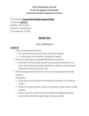 Freshman communicative English course for fresh man students - Federal ...